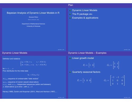 Bayesian Analysis Of Dynamic Linear Models In R Plan Dynamic