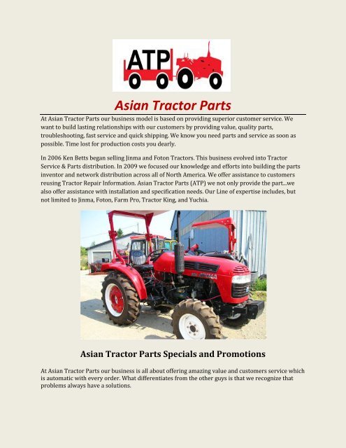 Asian Tractor Parts
