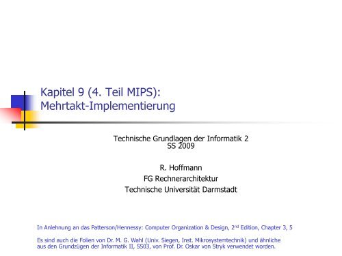 4. Teil MIPS - Ra.informatik.tu-darmstadt.de - Technische UniversitÃ¤t ...