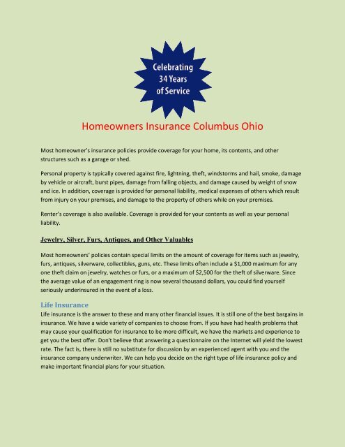 Homeowners Insurance Columbus Ohio