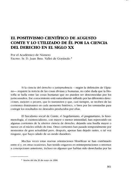 EL POSITIVISMO CIENTÍFICO DE AUGUSTO COMTE y LO ...