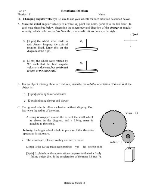 Lab #7 Rotational Motion
