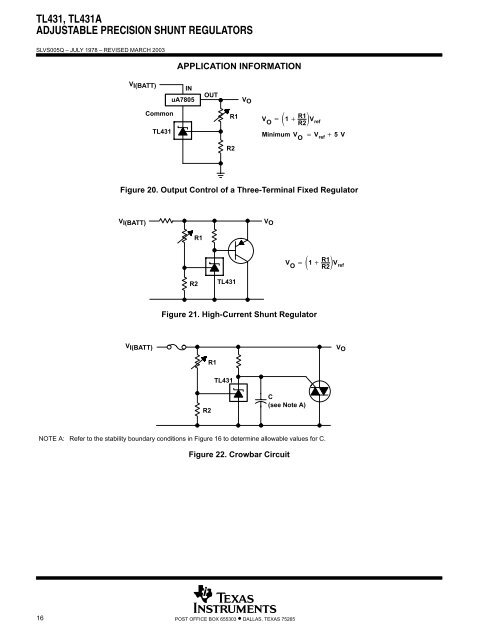 TL431, TL431A ADJUSTABLE