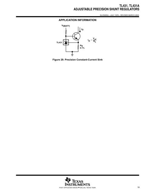TL431, TL431A ADJUSTABLE