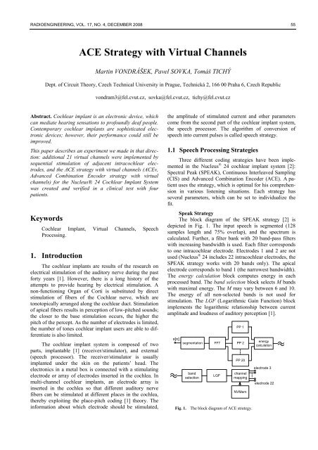 ACE Strategy with Virtual Channels - Radioengineering