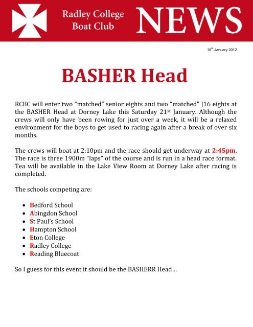 BASHER Head - Radley College
