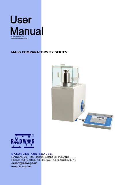 User manual - RADWAG