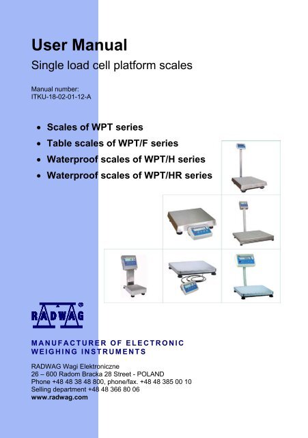 User manual - RADWAG
