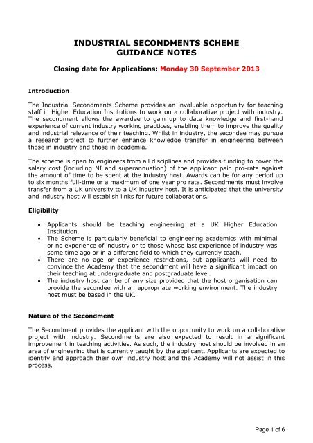 Guidance Notes - Royal Academy of Engineering