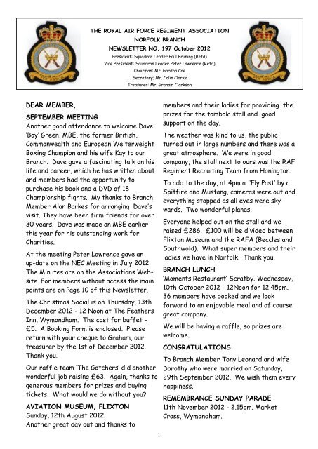 to read - RAF Regiment Association Official Website