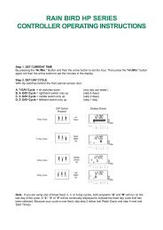 Instruction manuals - Rain Bird irrigation