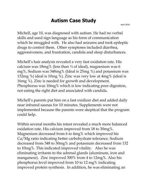 Autism Case Study - Rainbows & Butterflies