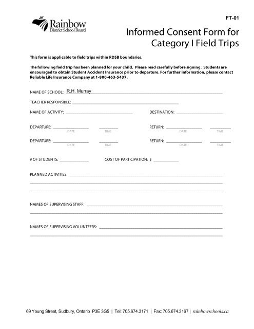 School Field Trip Permission Form Printables - Printable Forms Free Online