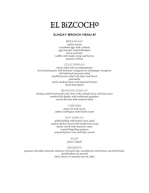 sunday brunch menu # sunday brunch menu #1 - Rancho Bernardo ...