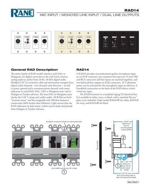 RAD14 Data Sheet - Rane