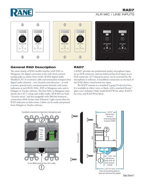 RAD7 Data Sheet - Rane