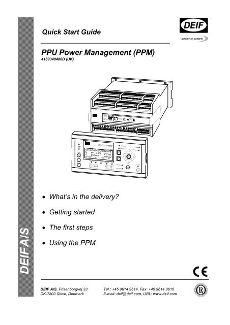 DEIF A/S PPU Power Management (PPM)