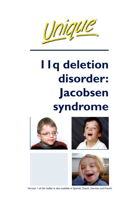 11q deletion disorder Jacobsen syndrome - Unique - The Rare ...
