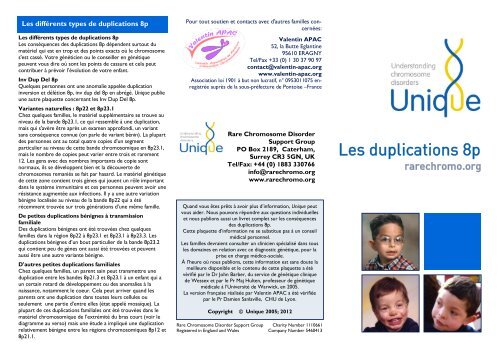 Les duplications 8p - Unique - The Rare Chromosome Disorder ...