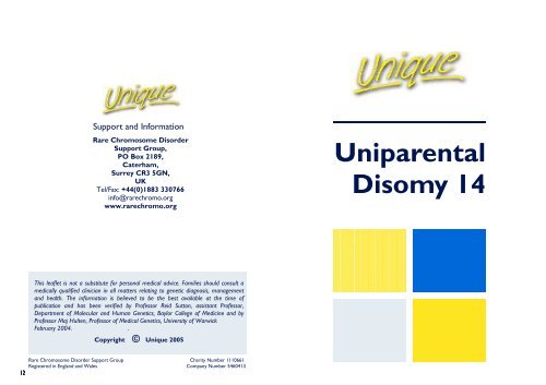 UPD14 FTNP.pub - Unique - The Rare Chromosome Disorder ...