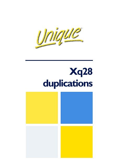 Xq28 duplications - Unique - The Rare Chromosome Disorder ...