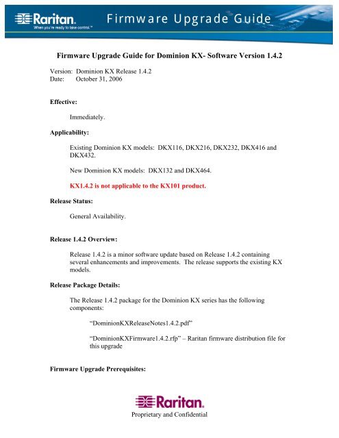 Firmware Upgrade Guide - Raritan