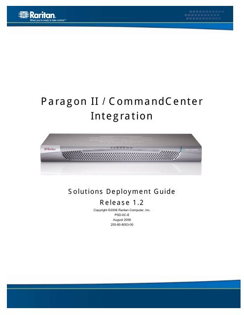 Paragon II / CommandCenter Integration - Raritan