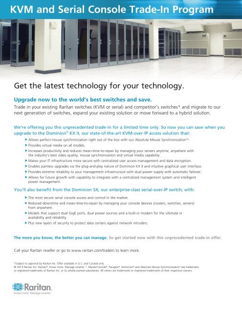 KVM and Serial Console Trade-In Program - Raritan