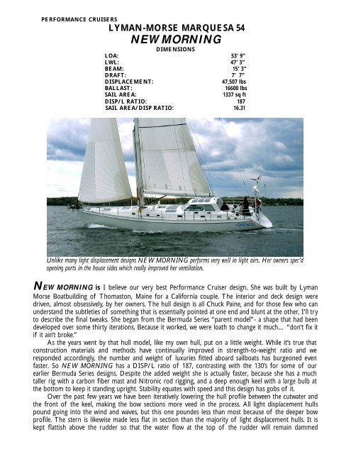 My Yacht Designs - Chuck Paine - New Morning
