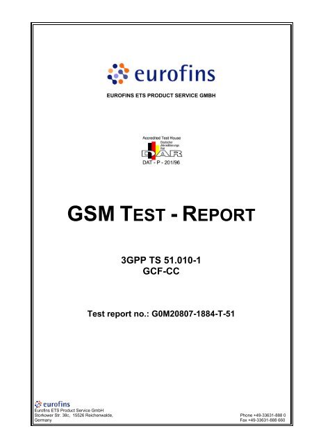 GSM TEST - REPORT - Falcom