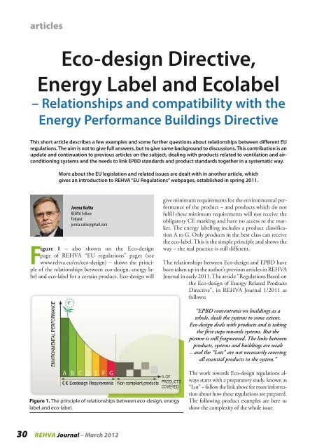 Eco-design Directive, Energy Label and Ecolabel - rehva