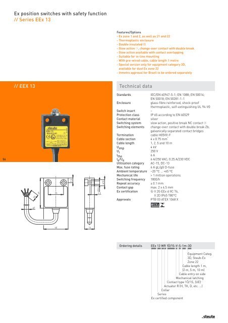 // EEX 13 Technical data Ex position switches with safety function ...
