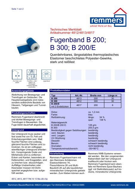 Technisches Merkblatt - Remmers.de
