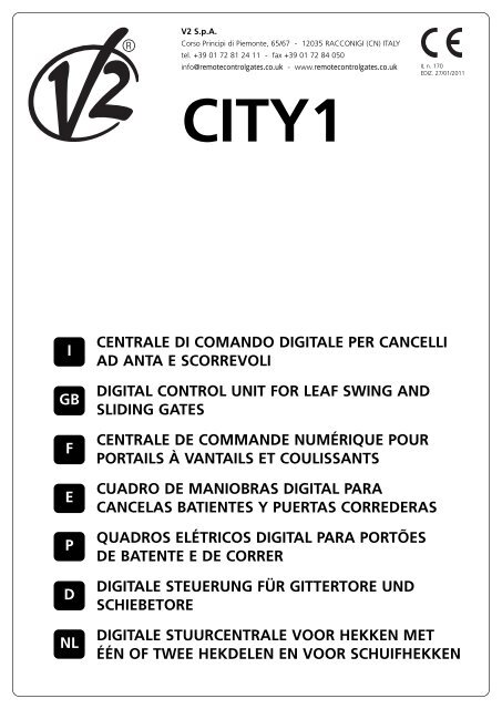 City1 Gate Controller Manual.pdf - The Remote Control Gate Co