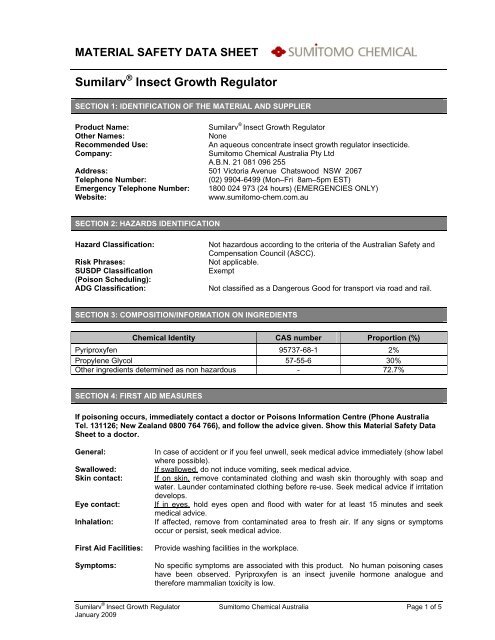 Sumilarv MSDS - Agserv