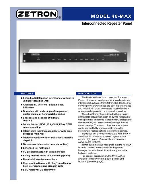 MODEL 48-MAX - Zetron