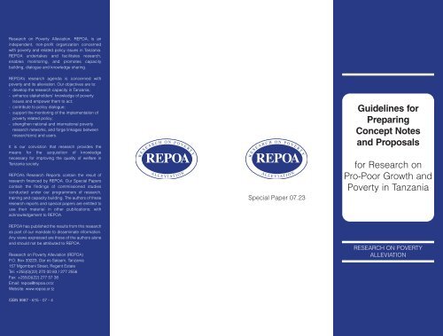 Guidelines for Preparing Concept Notes and Proposals for ... - Repoa