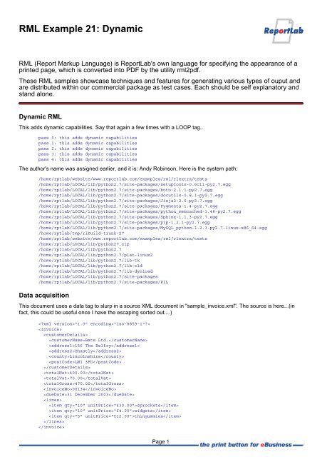 RML Example 21: Dynamic - ReportLab