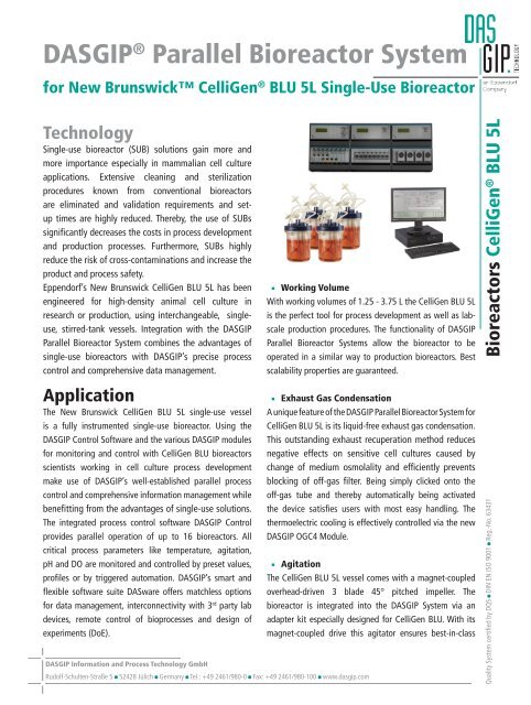 E-Flyer Celligen BLU 5L - DASGIP