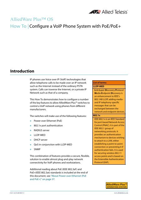 How to Configure a VoIP Phone System with PoE/PoE+ - Allied Telesis