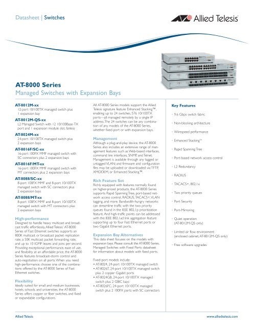 AT-8000 Series Datasheet - Allied Telesis