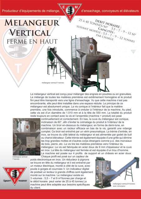 Melangeur Vertical - EMT - European Machine trading
