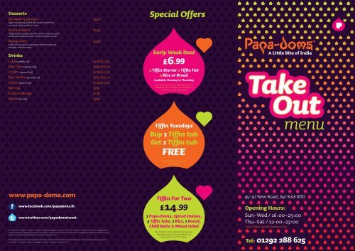 Download the Papa-Doms Menu - UK Restaurant Menus