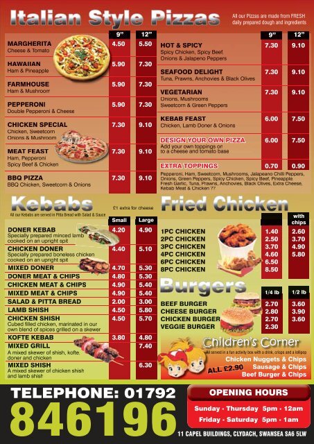 Download the Clydach Takeaway Menu - UK Restaurant Menus