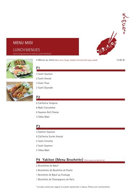 MENU MIDI LUNCH MENUES - Resto