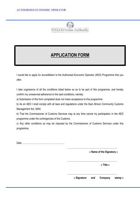 Authorised Economic Operator (AEO)