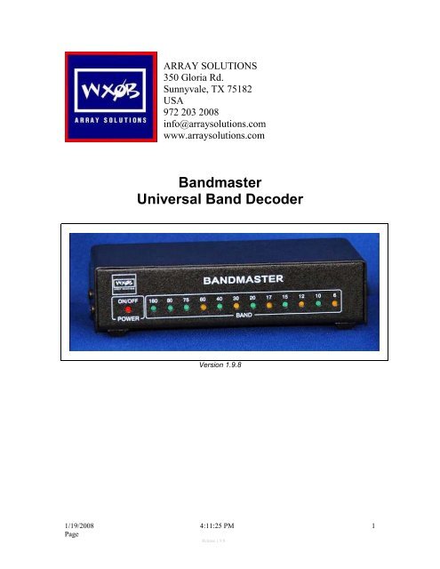 Bandmaster Universal Band Decoder - Array Solutions