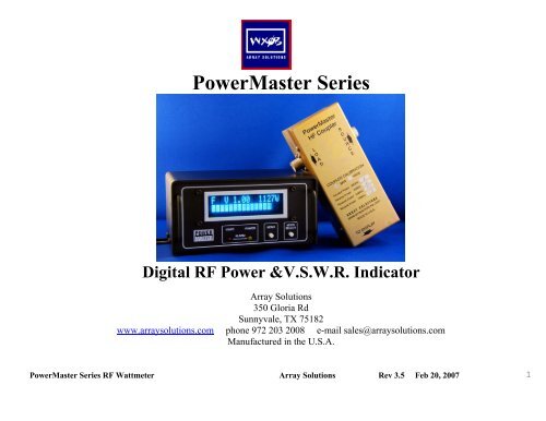 PowerMaster Manual Rev35 - Array Solutions
