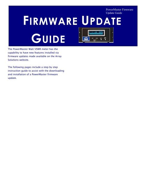 PowerMaster Firmware Update Guide - Array Solutions