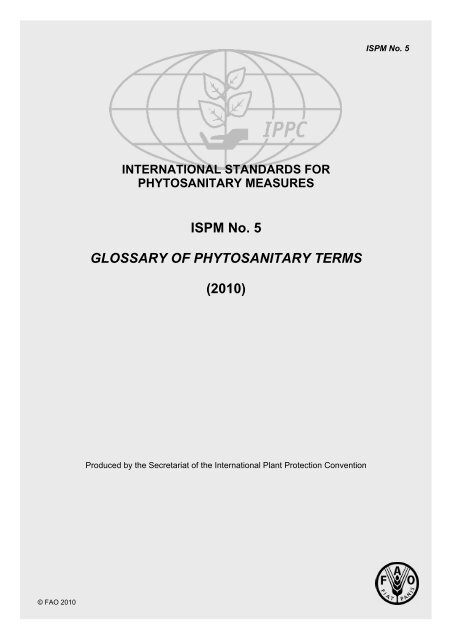 ISPM No. 5 (Glossary of phytosanitary terms - European and ...